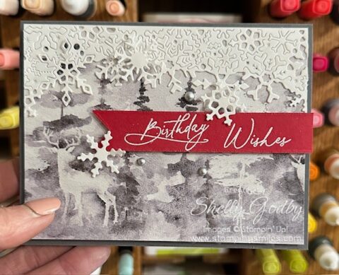 Handmade Winter Birthday Card with the Stampin' Up! Frozen Edges