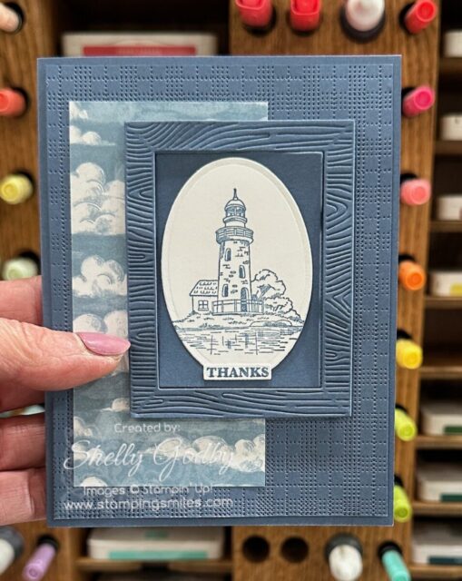 Nautical Charm: Handmade Lighthouse Card with Stampin' Up! Framed